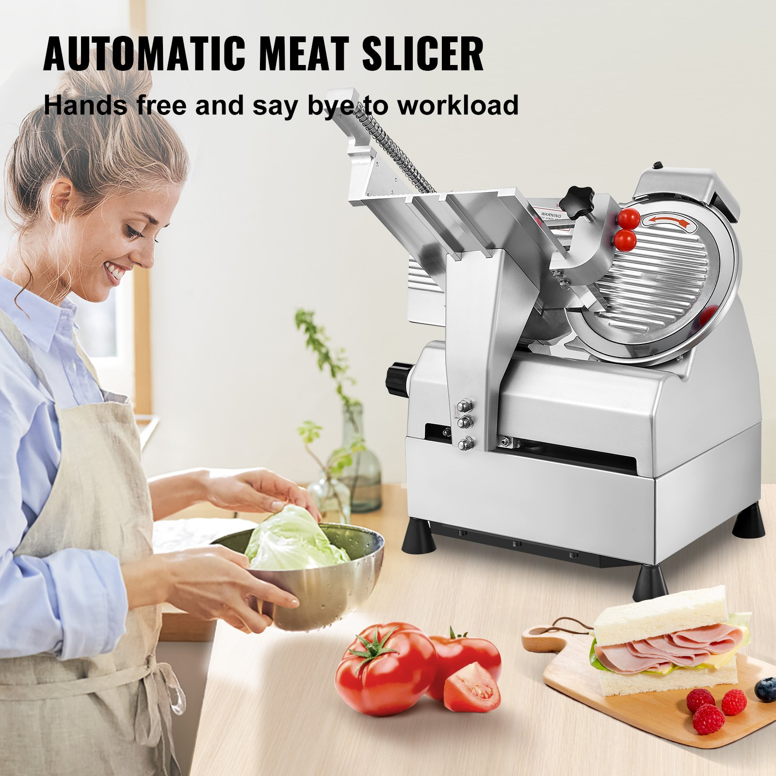 Automatic Meat Slicer, Food Slicer Machine for Meat Cheese Bread for ...