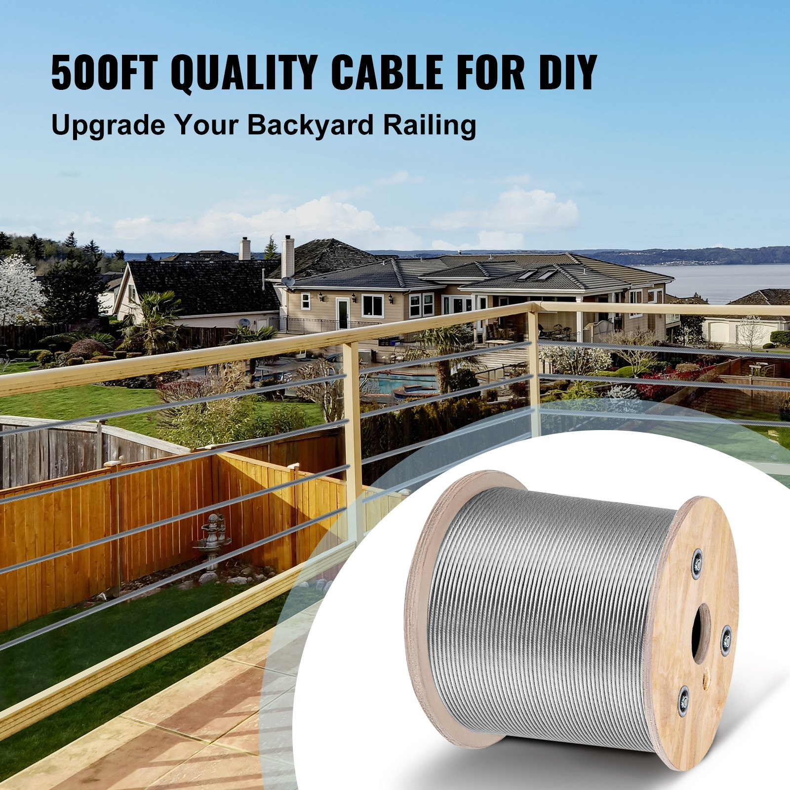 3/16 Inch 7x19 Stainless Steel Aircraft Cable Reel 500FT Stainless ...