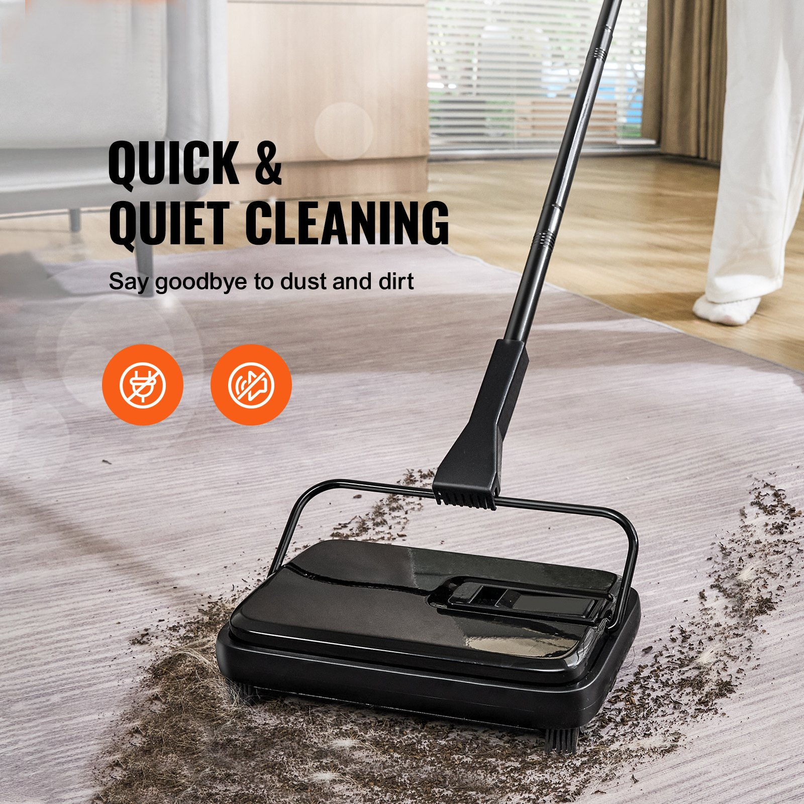 Carpet Sweeper, 7.87 in Sweeping Paths, Cleans Dust Pet Hair | eBay