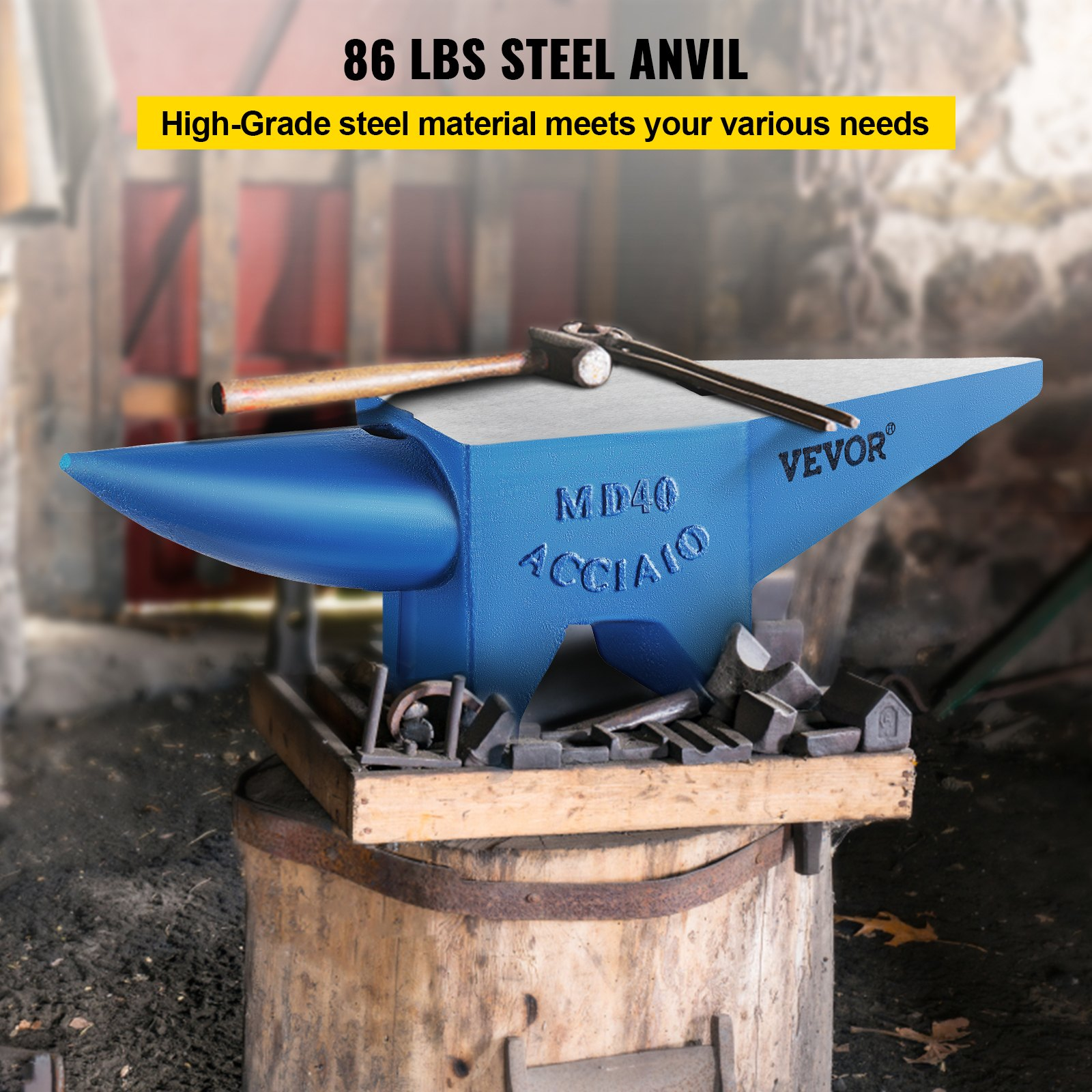 Single Horn Anvil 86Lbs Steel Anvil Blacksmith for Sale Forge Steel ...