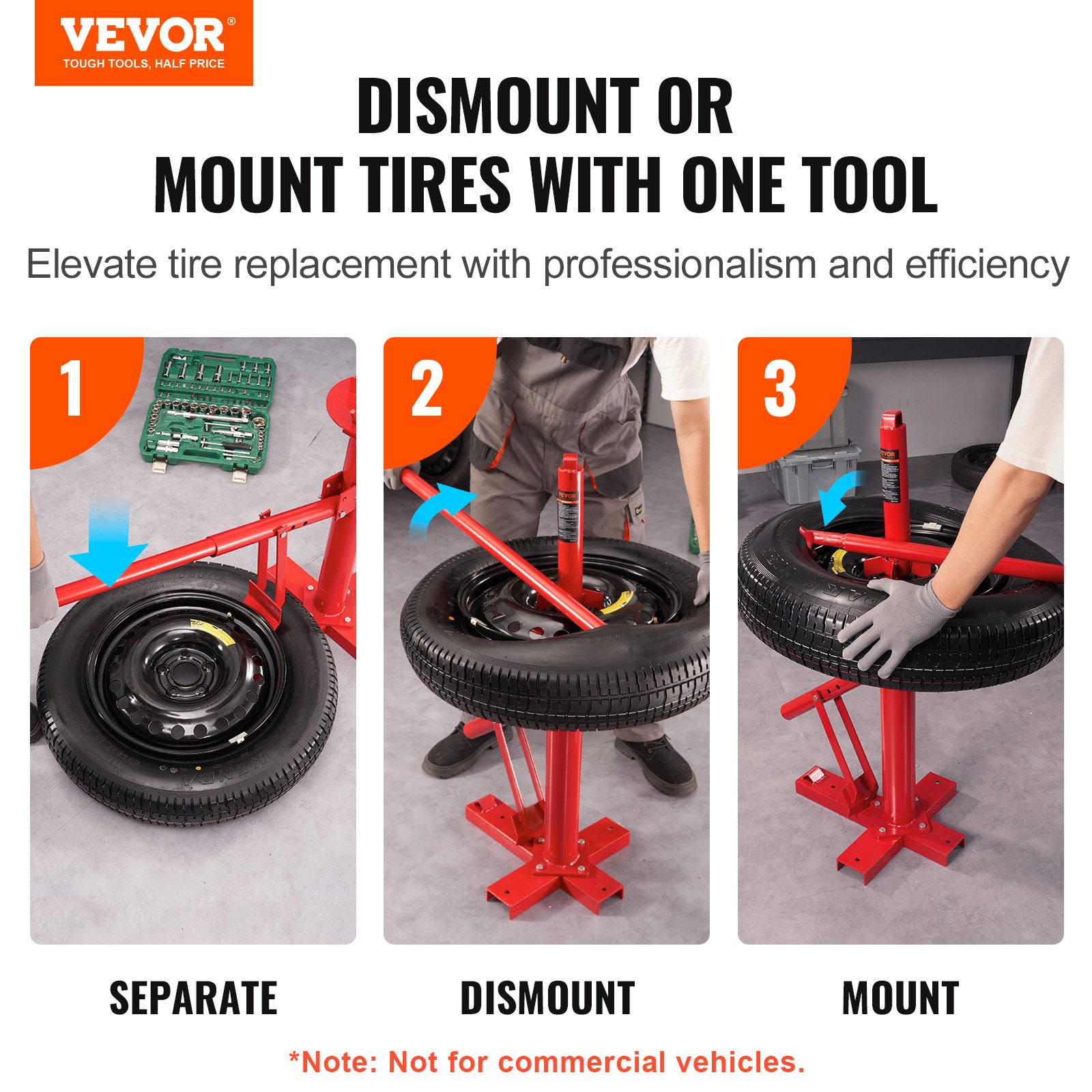 Manual Tire Changer, Tire Mounting Machine for Home Garage Small Auto ...