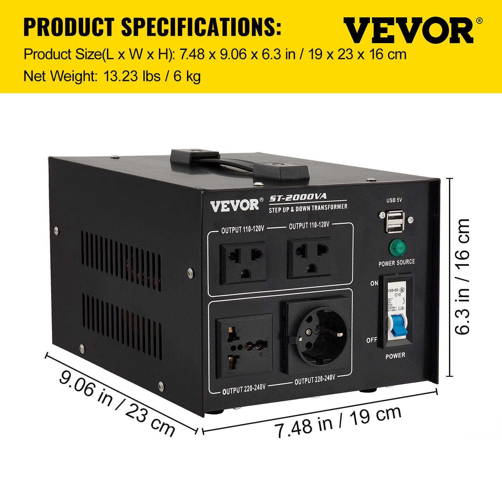 VEVOR ST-2000VA Voltage Converter for sale online | eBay