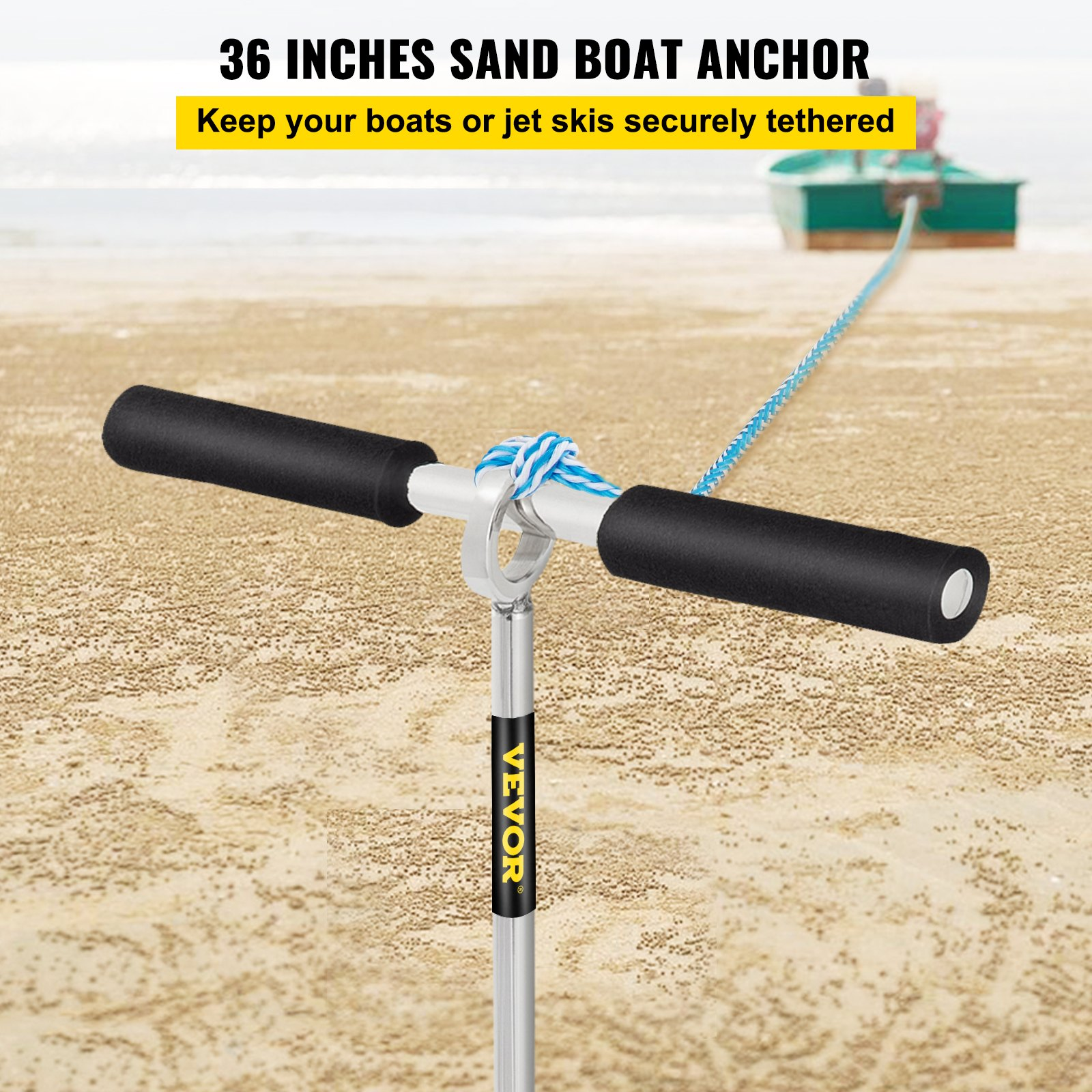 Sand Anchor, 36" Auger for Beach & Sandbar, 316 Stainless Steel Screw ...