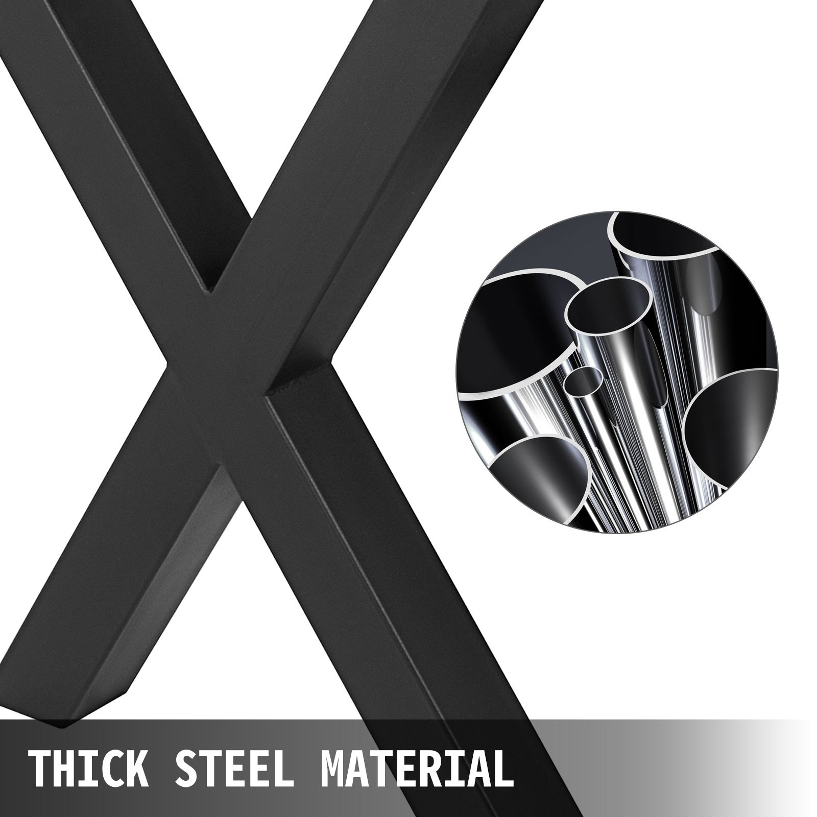 Set of 2 Steel Table Legs, 28''Height 30''Wide Dining Table Legs, Heavy ...