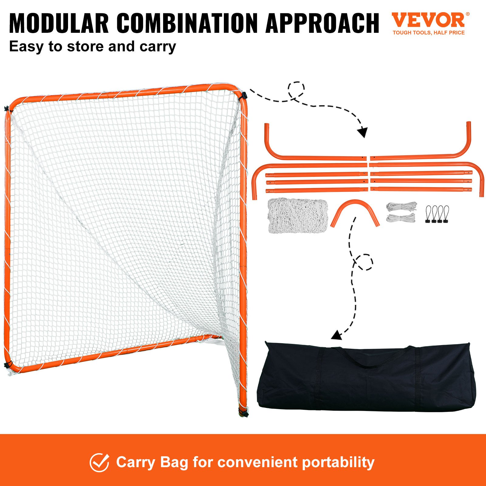Portable Lacrosse Goal 6' x 6' | Durable Steel Frame Lacrosse Net with ...