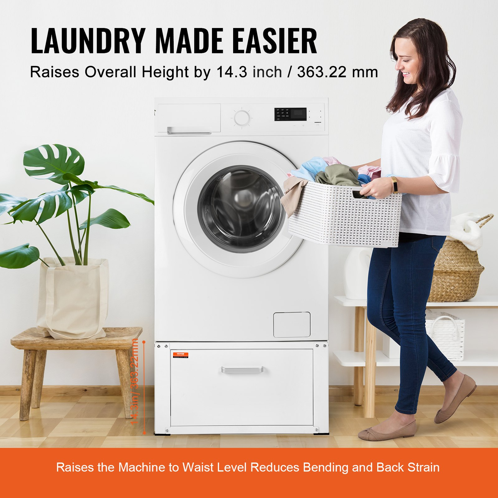 Laundry Pedestal 27" Wide 14.4" Height, Washer And Dryer Base Stand ...