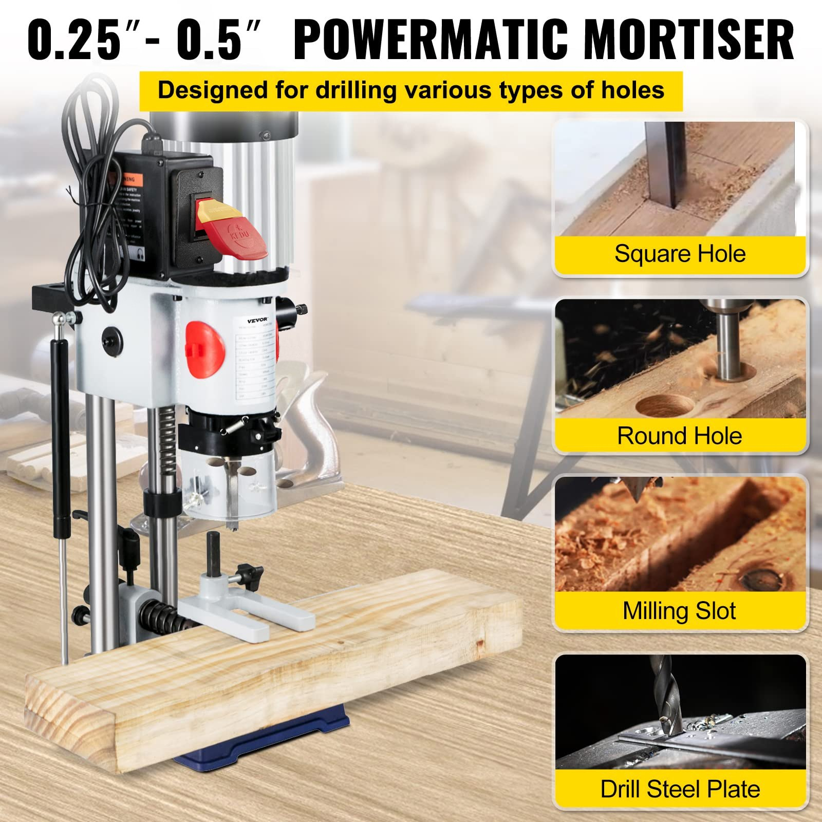 Woodworking Mortise Machine, Or Special Square Holes In Wood | eBay