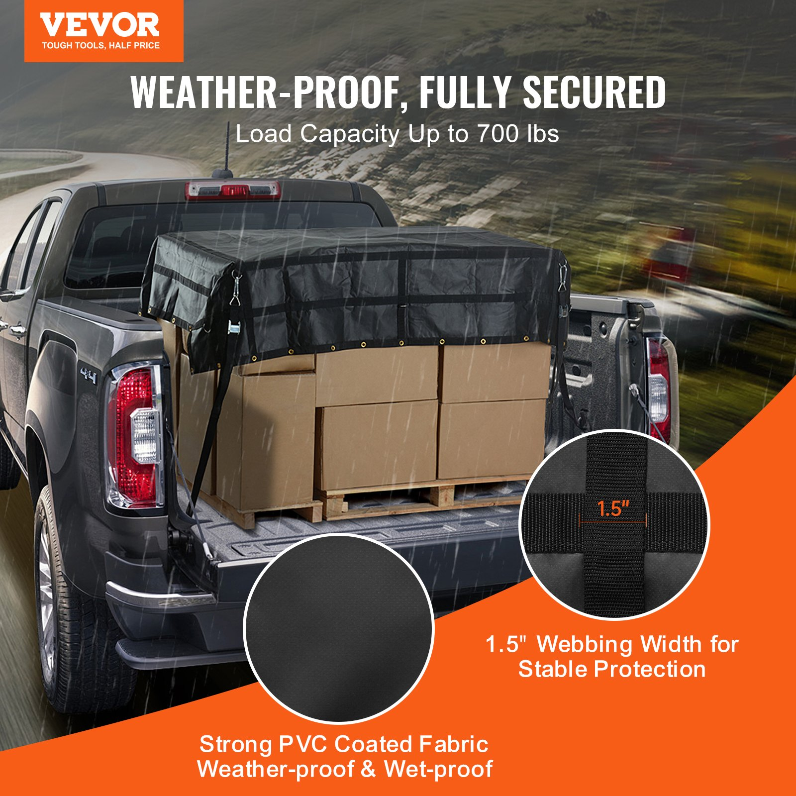 Cargo Net Heavy Duty Cargo Net 96" x 81" Adjustable Buckles & S-Hooks ...
