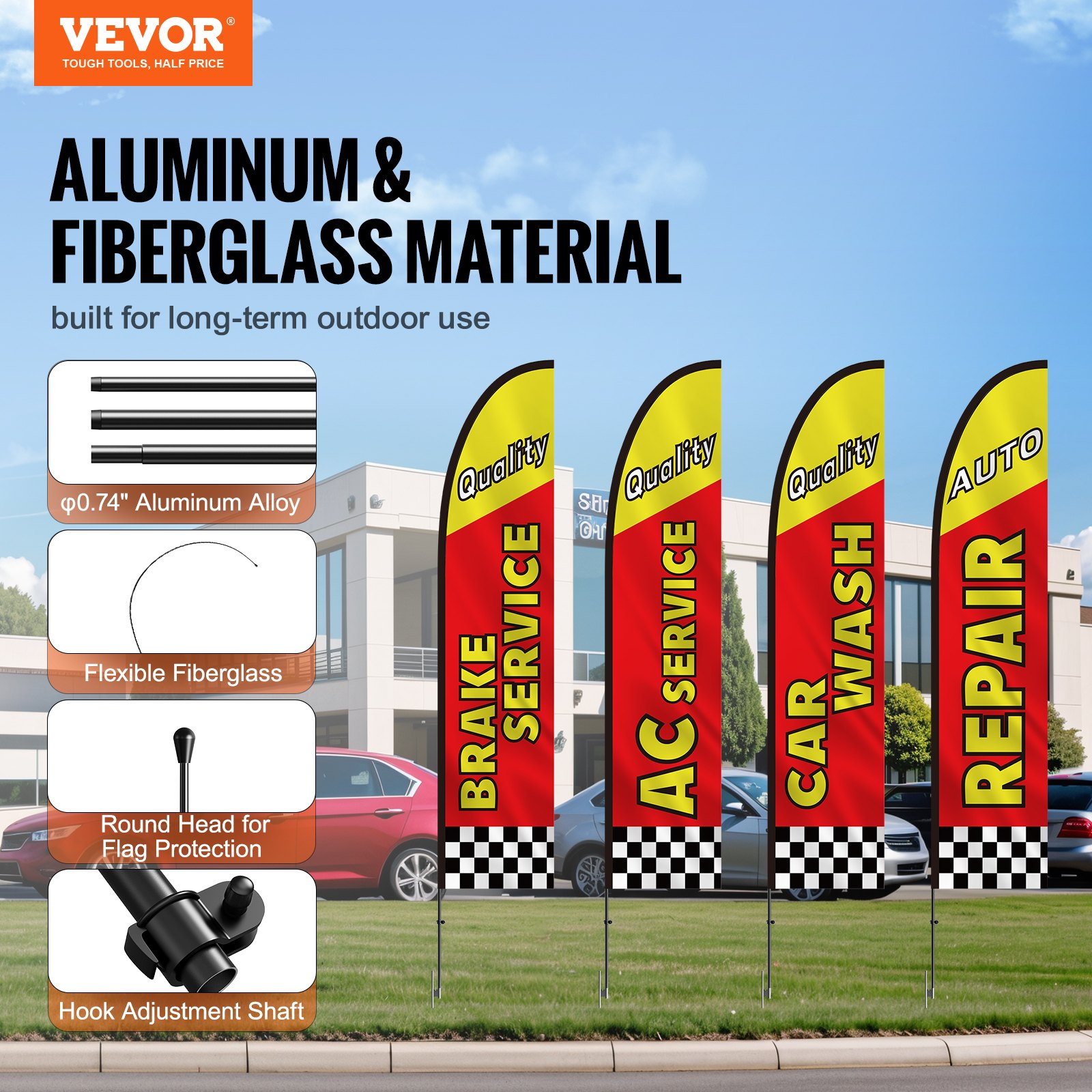 Auto Repair Advertising Feather Flag with Pole Kit, Advertising Flags ...