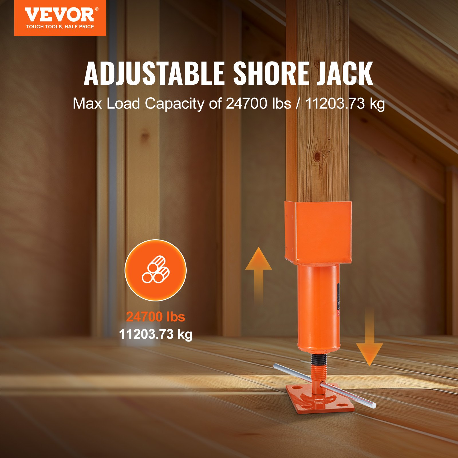 4x4 Screw Jack Post 13.2–18.7" Adjustable Shore Jack 24700LB Capacity ...