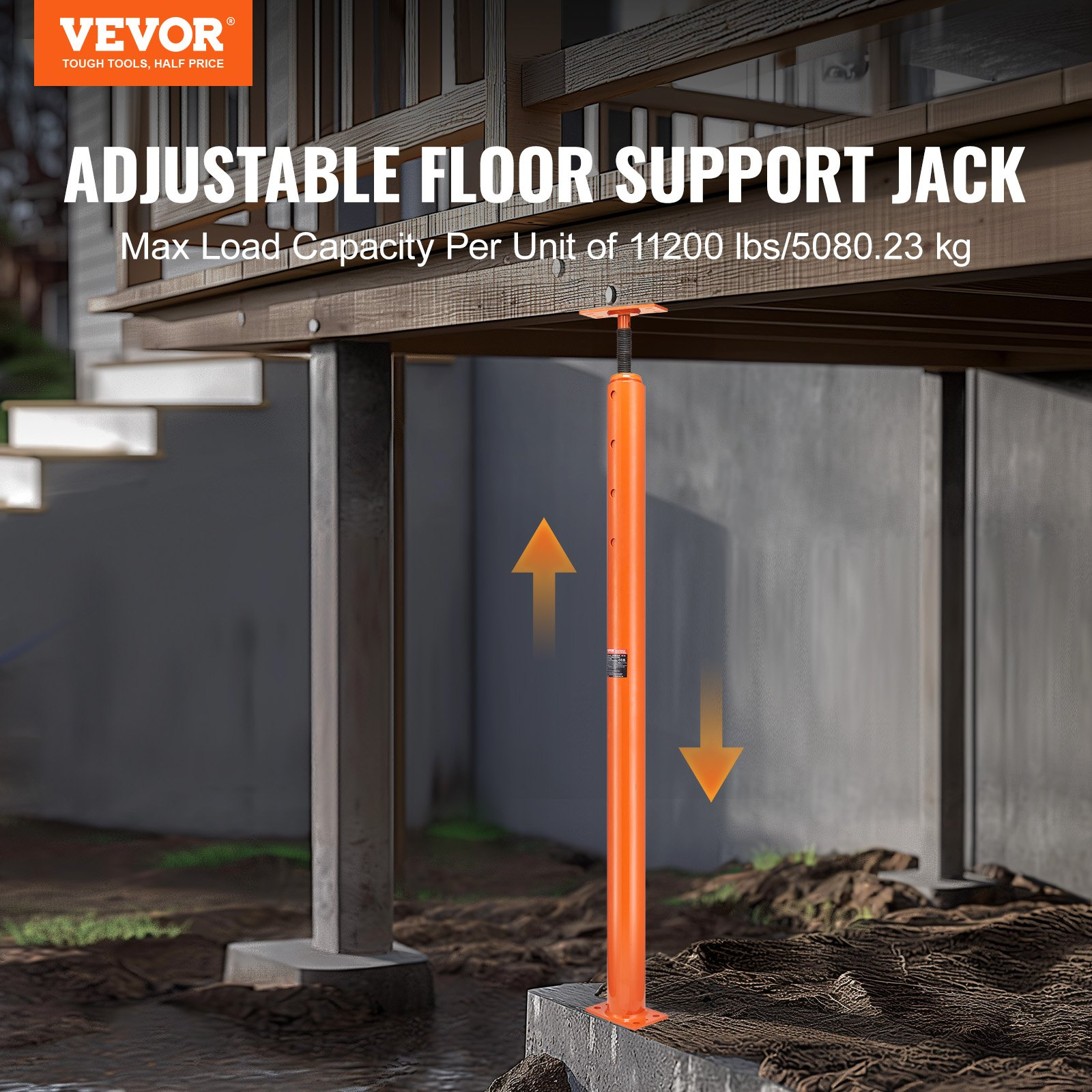 House Floor Jack, Lift Support Steel Telescoping Jack for Temporary ...
