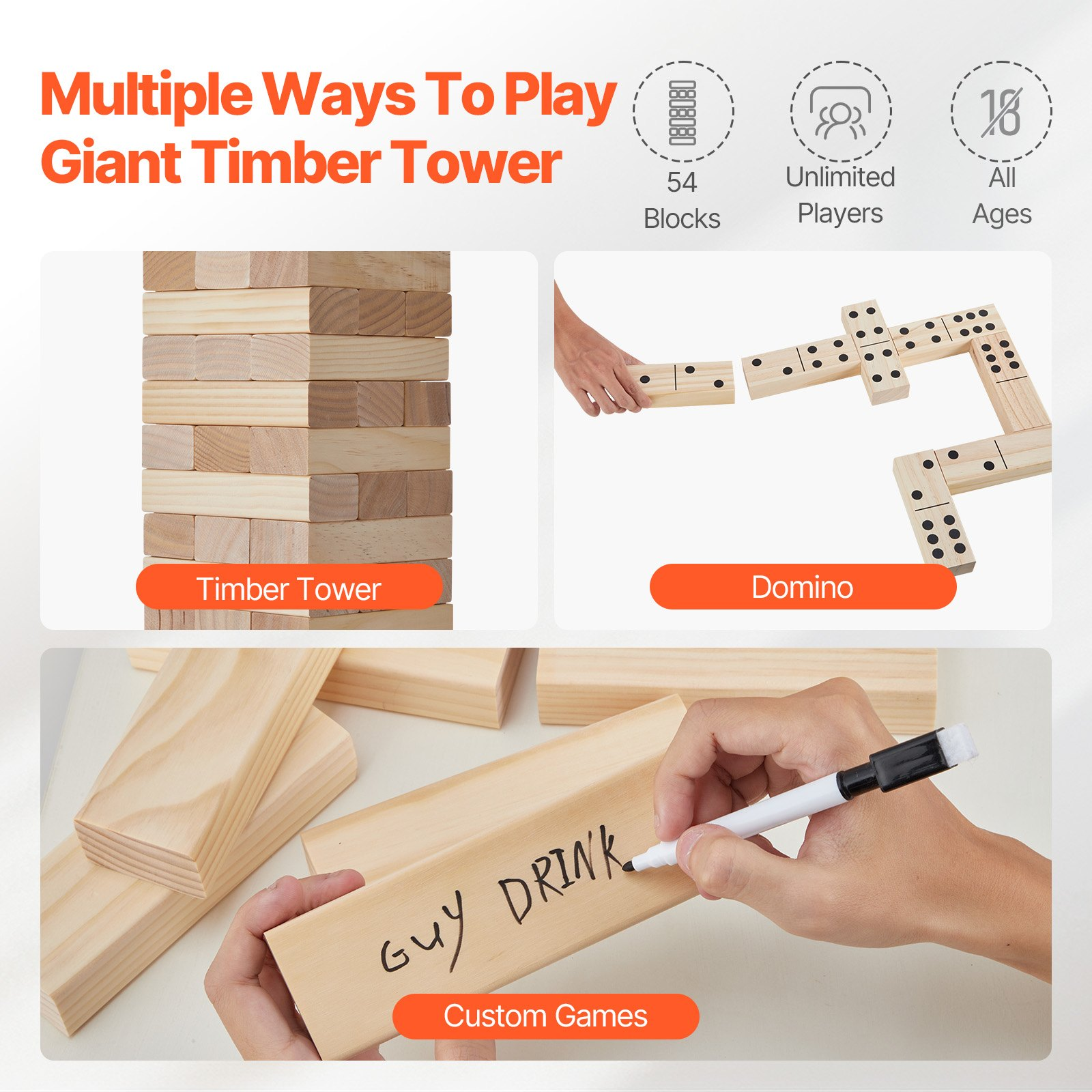 Tumbling Timber Toy, Tumble Tower Family Games for Indoor/Outdoor | eBay