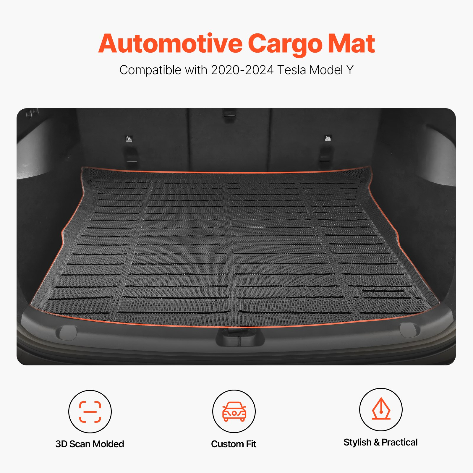 Cargo Mat All Weather TPE Custom Fit for Tesla Model Y 2020-2024 SUV | eBay