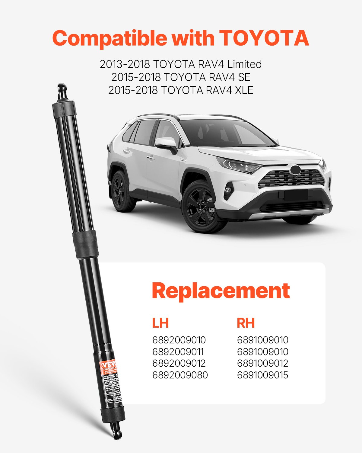 2PCS Rear Liftgate Power Struts Compatible with 2013-2018 TOYOTA RAV4 ...