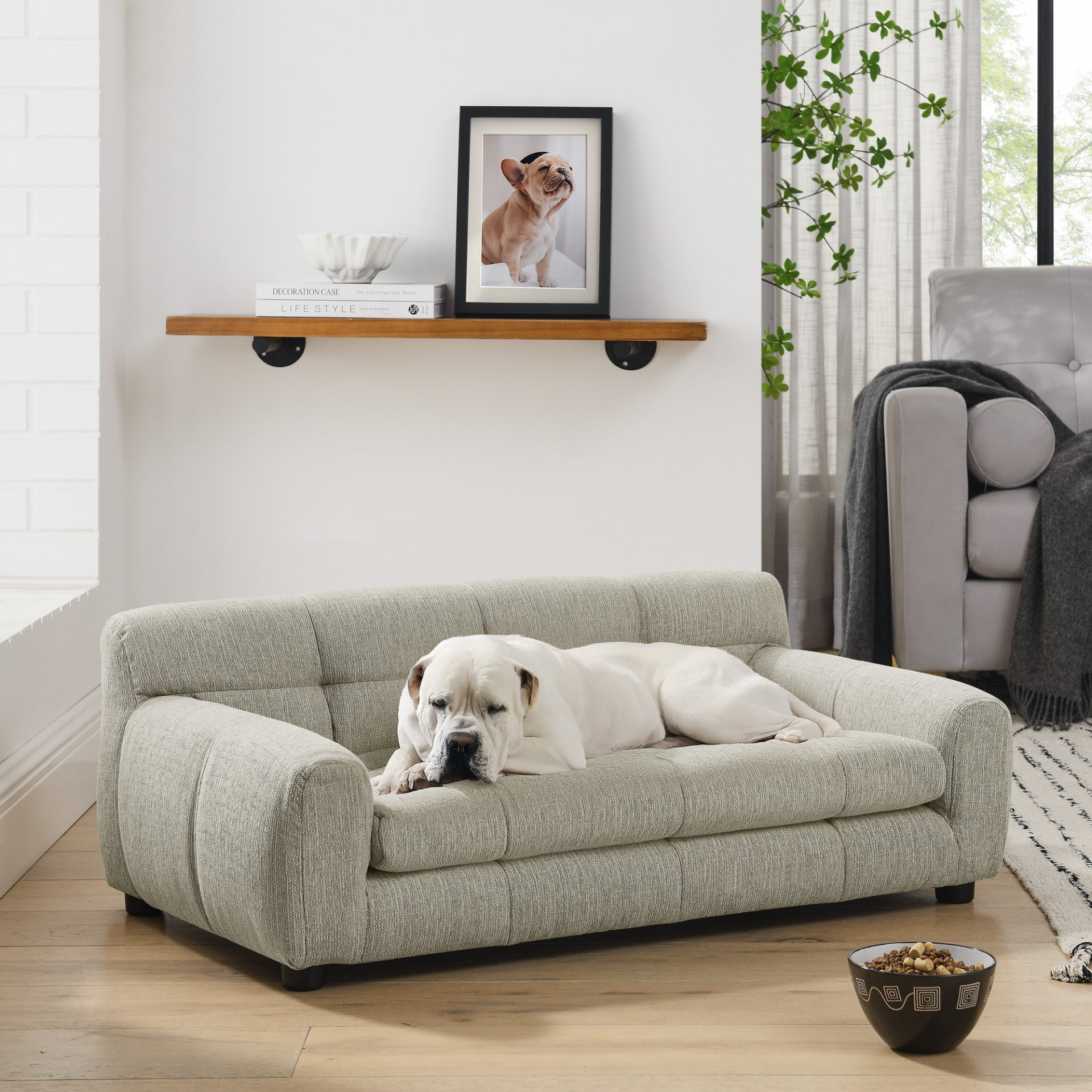 Soft and comfortable pet sofa with backrest and armrests, -Beige | eBay
