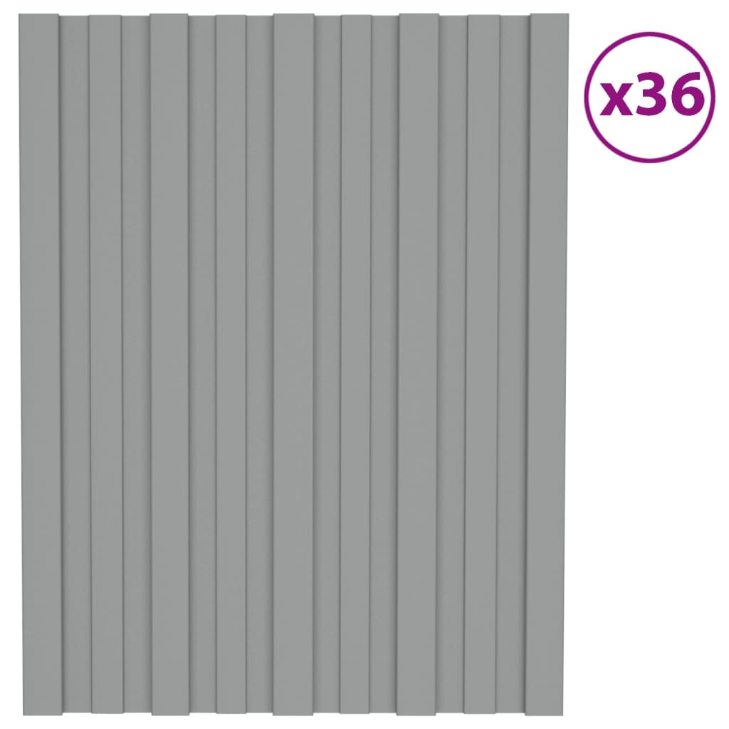 Roof Panels 36 pcs Galvanized Steel Gray 23.6"x17.7" | eBay