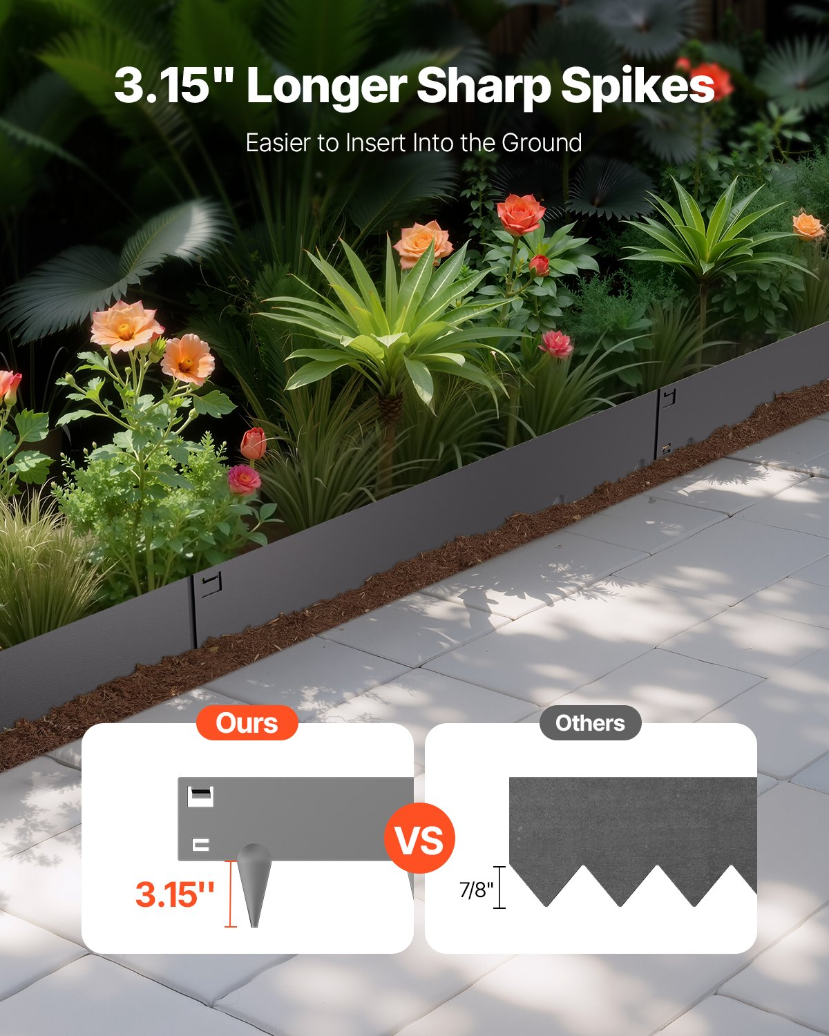 Steel Landscape Edging 5 Packs 39x3in Rust-Resistant Edging Border Dark ...