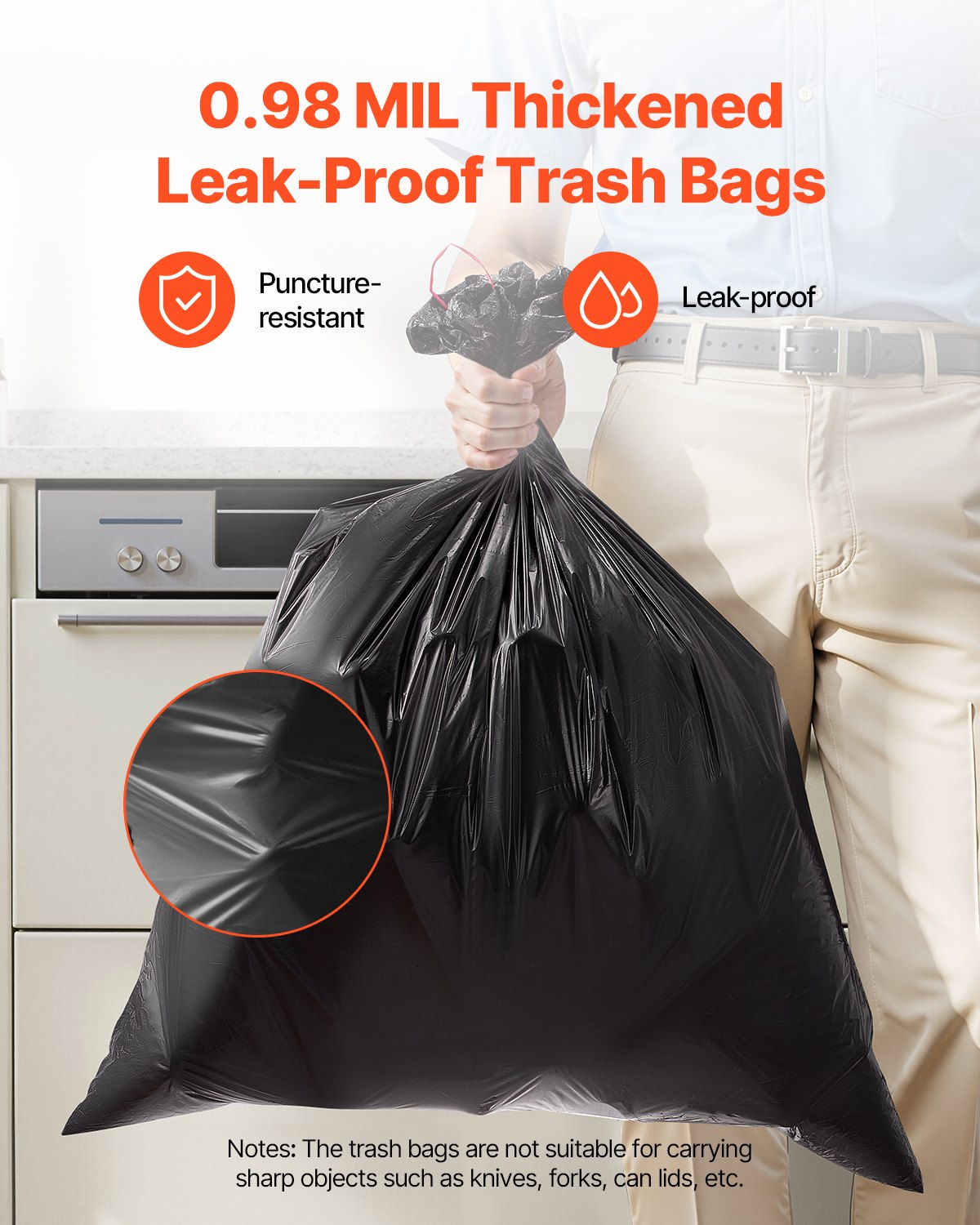 Drawstring Trash Bags Tall Kitchen Bags 30 Gallon 50 Count Garbage Bag ...