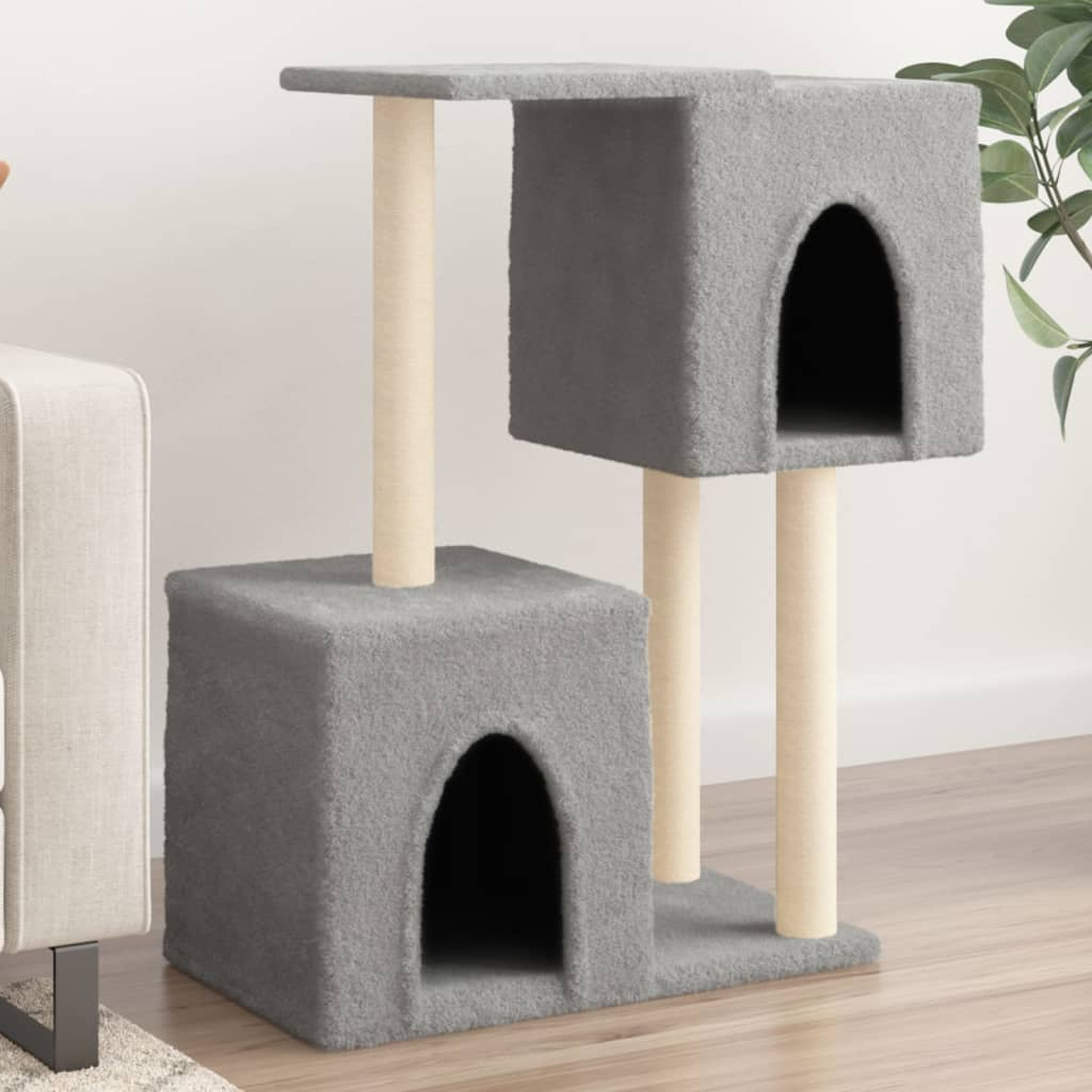 Cat Tree Light grey Engineered wood, plush, sisal Medium Cat Tree | eBay