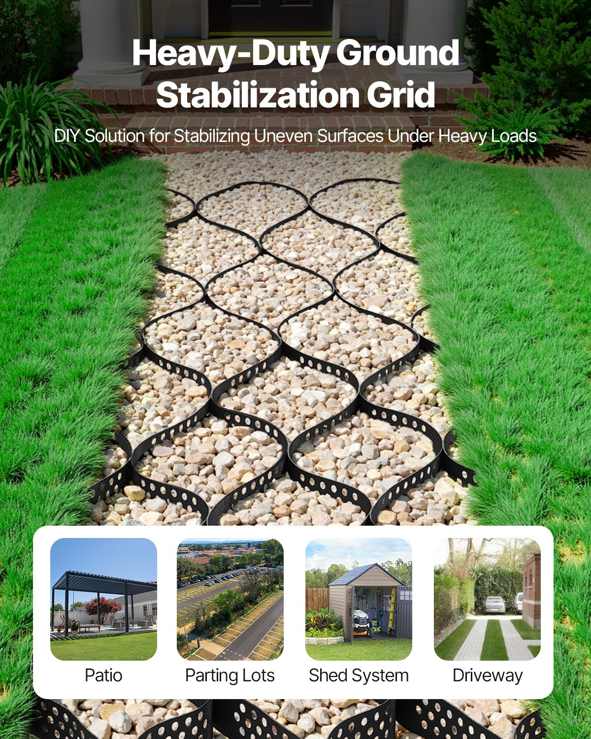 Ground Grid 2-Inch Depth Geocell Grid 16.4x6.5 FT / 5000x1980 mm for ...