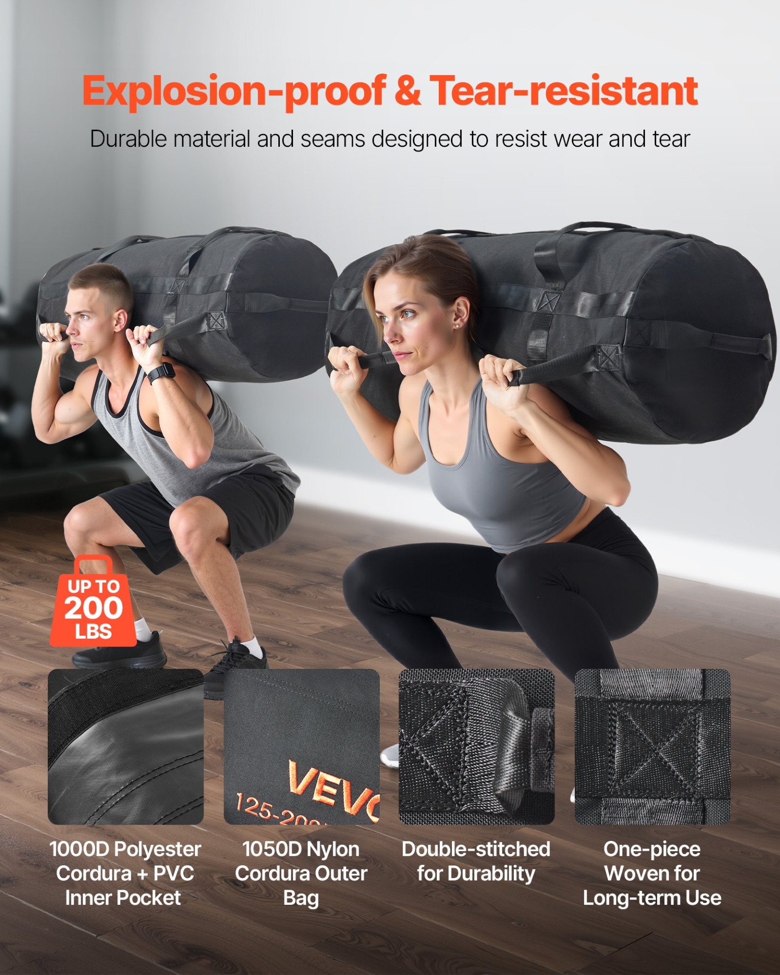 Workout Sandbag Heavy Duty Fitness Bag for CrossFit & Weight Training ...