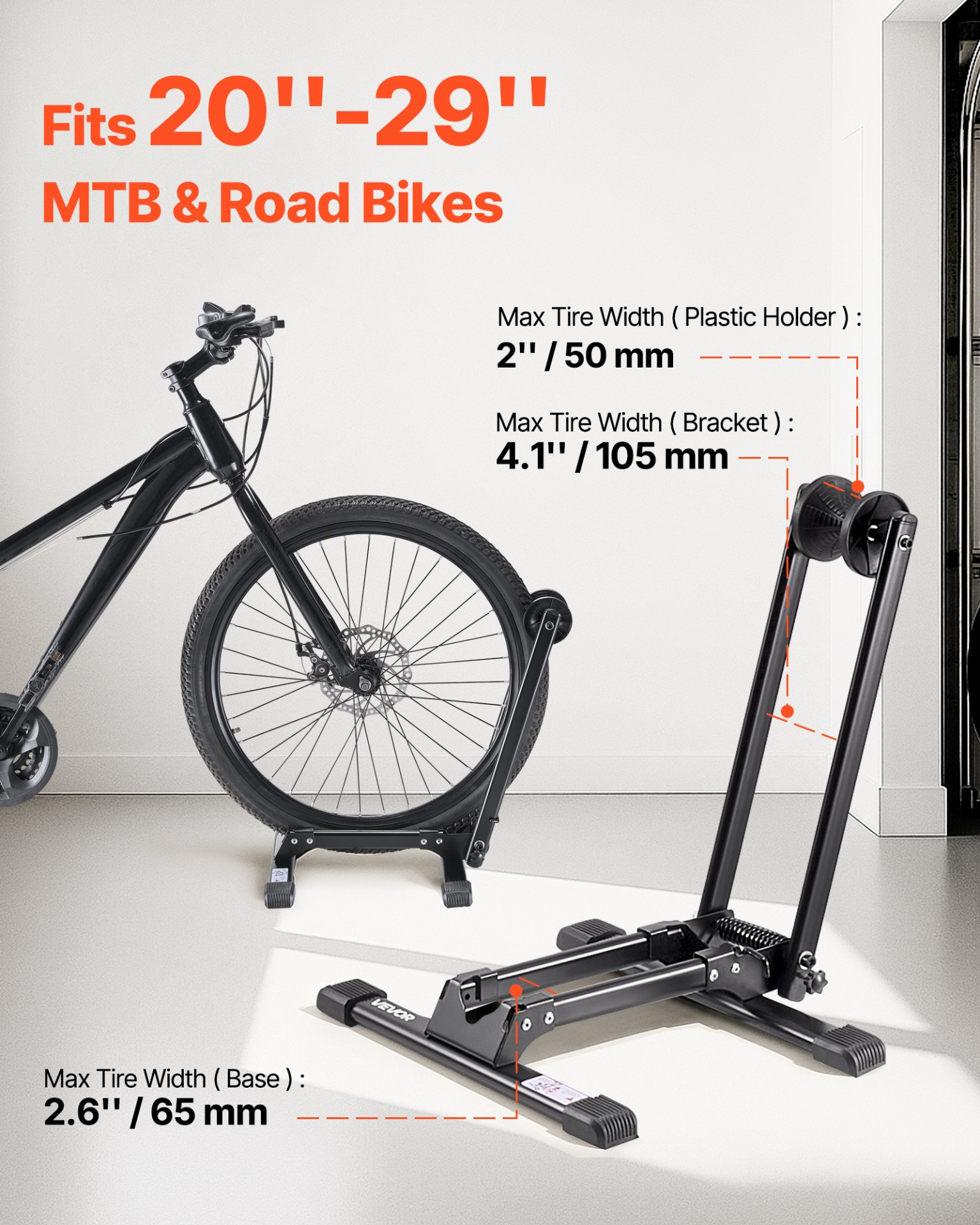 Foldable Bike Rack for 20 to 29 Inch Mountain & Road Bikes Storage ...