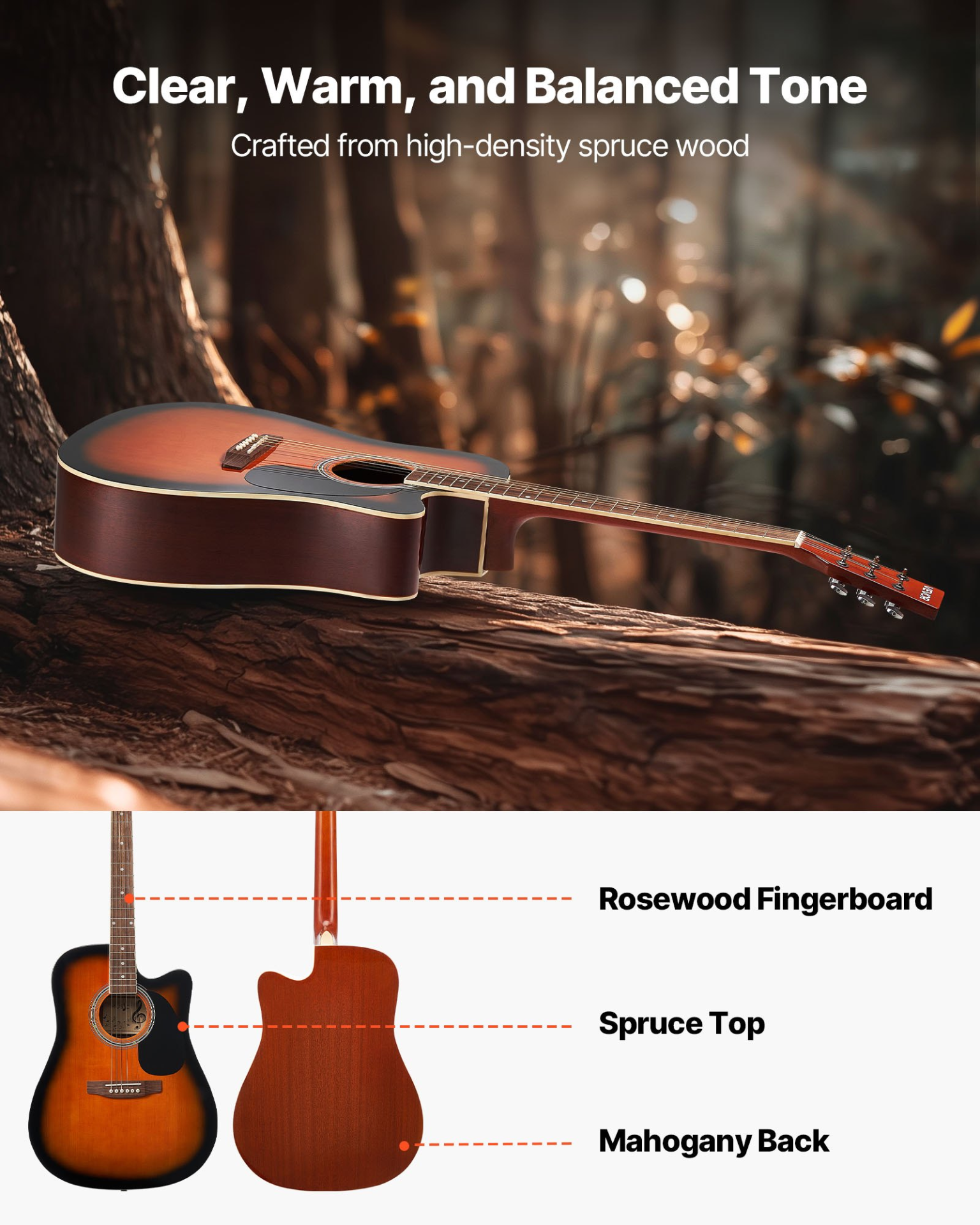 41 in Cutway Acoustic Guitar, 6-String, for Fingerstyle Solo Jazz | eBay