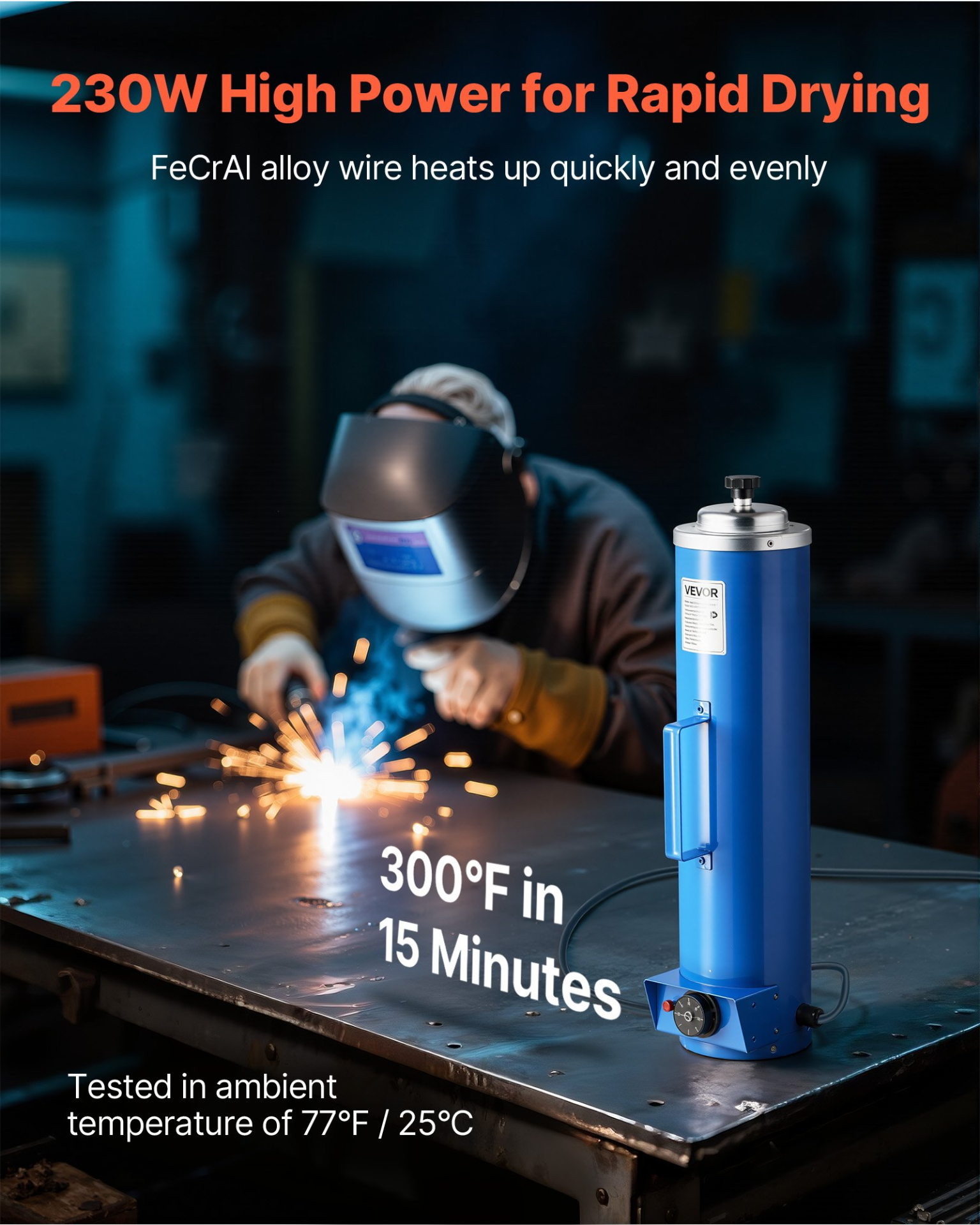 VEVOR 10LB Portable Welding Rod Oven 230W, 86-302°F Adjustable Temp ...