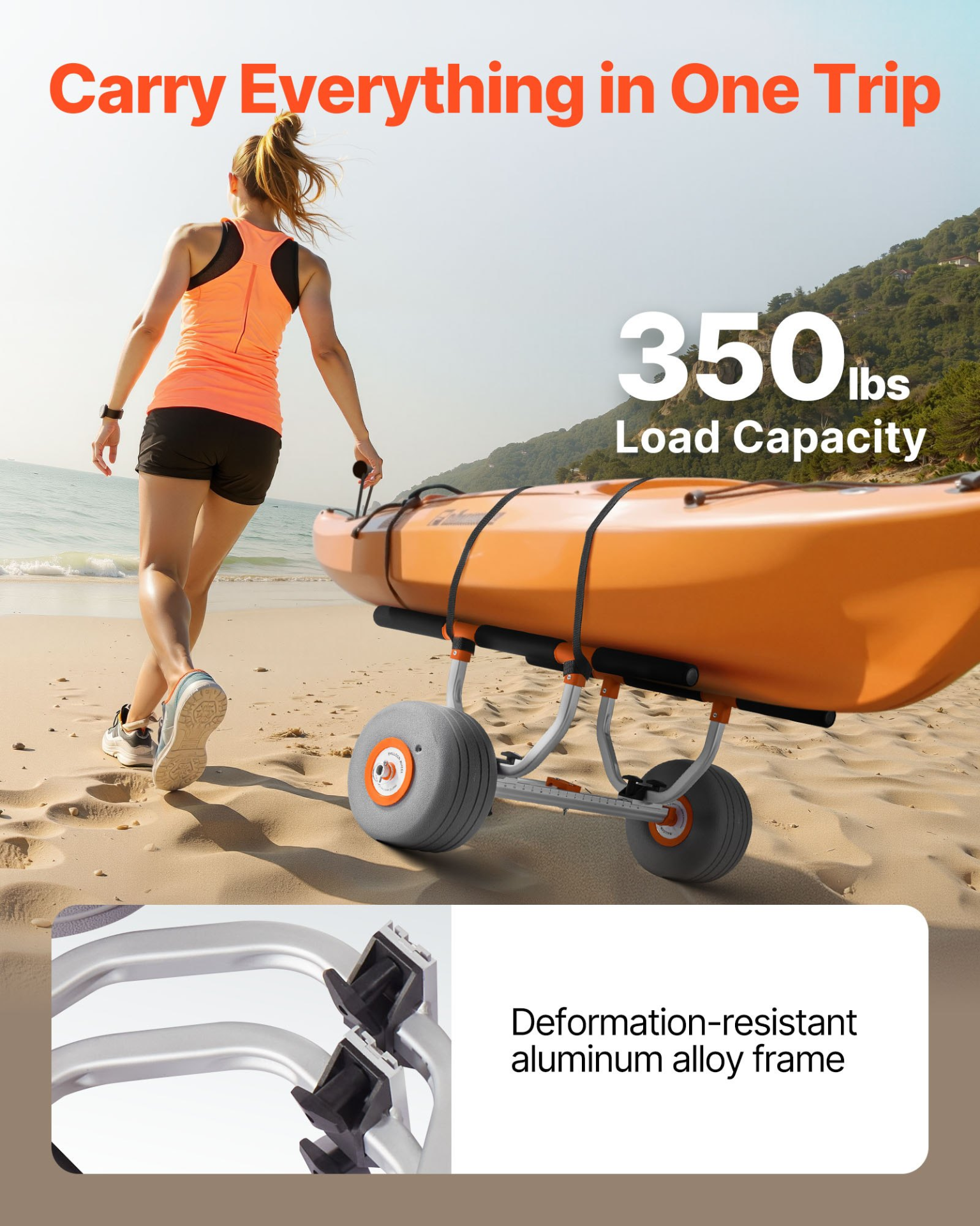 Kayak Cart, Paddle Board Trolley for Carrying Kayaks and Canoes | eBay
