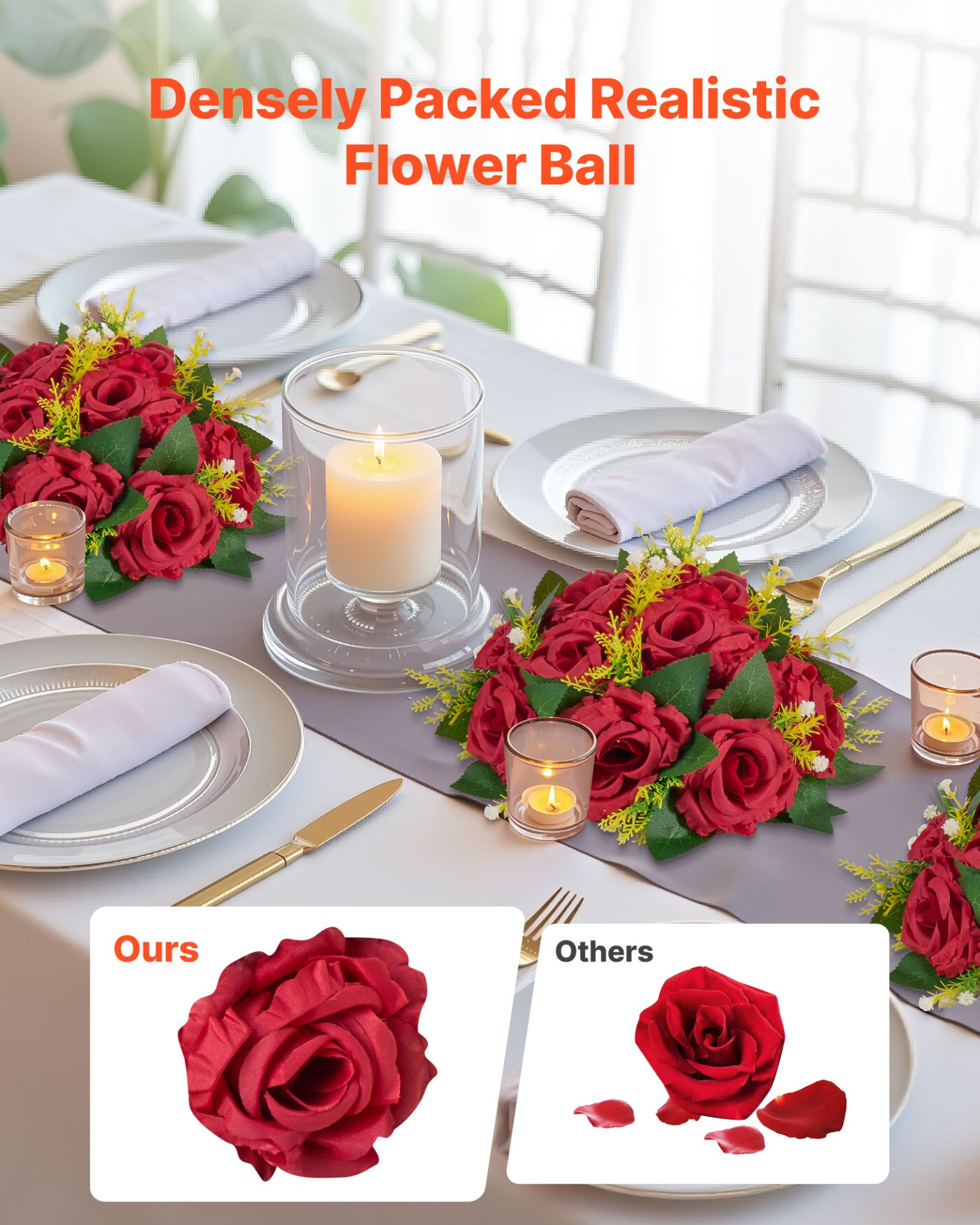 Flower Balls for Wedding Centerpieces Fake Flower Ball Arrangement 10 ...