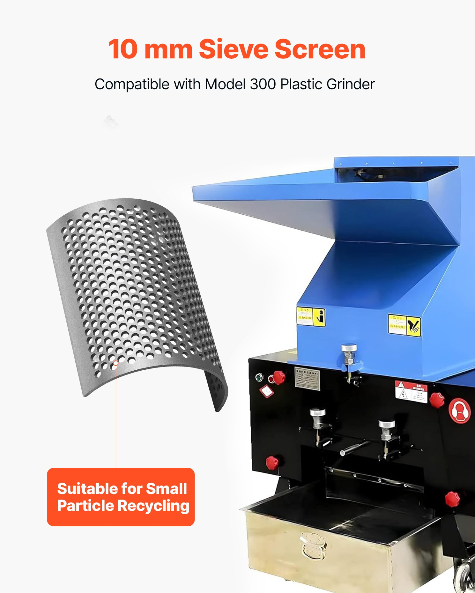 VEVOR 10mm Screen Mesh for Plastic Shredder, Compatible with Model 300 ...
