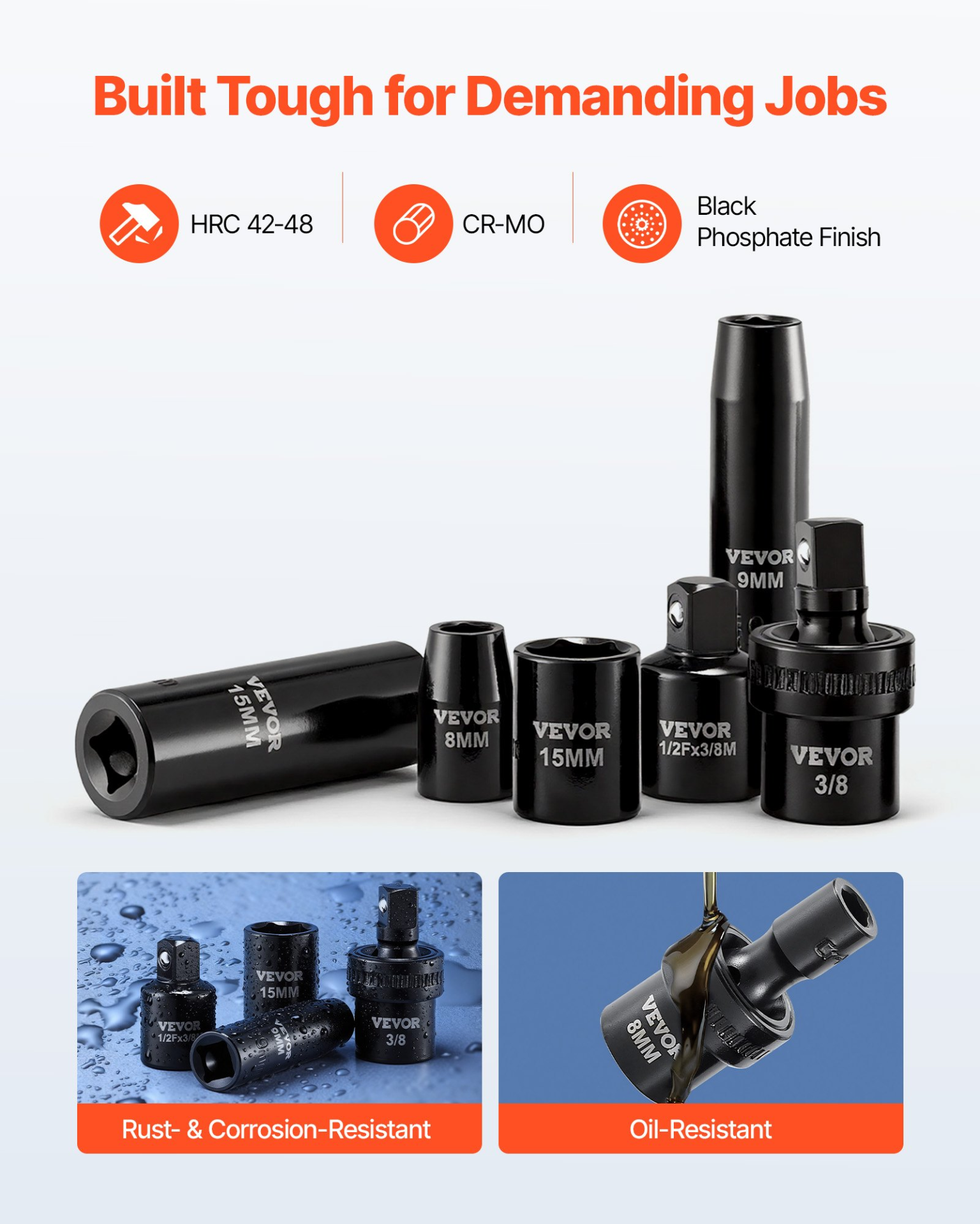 3/8 in Drive Impact Socket Set, 67 Piece, Carrying Case | eBay