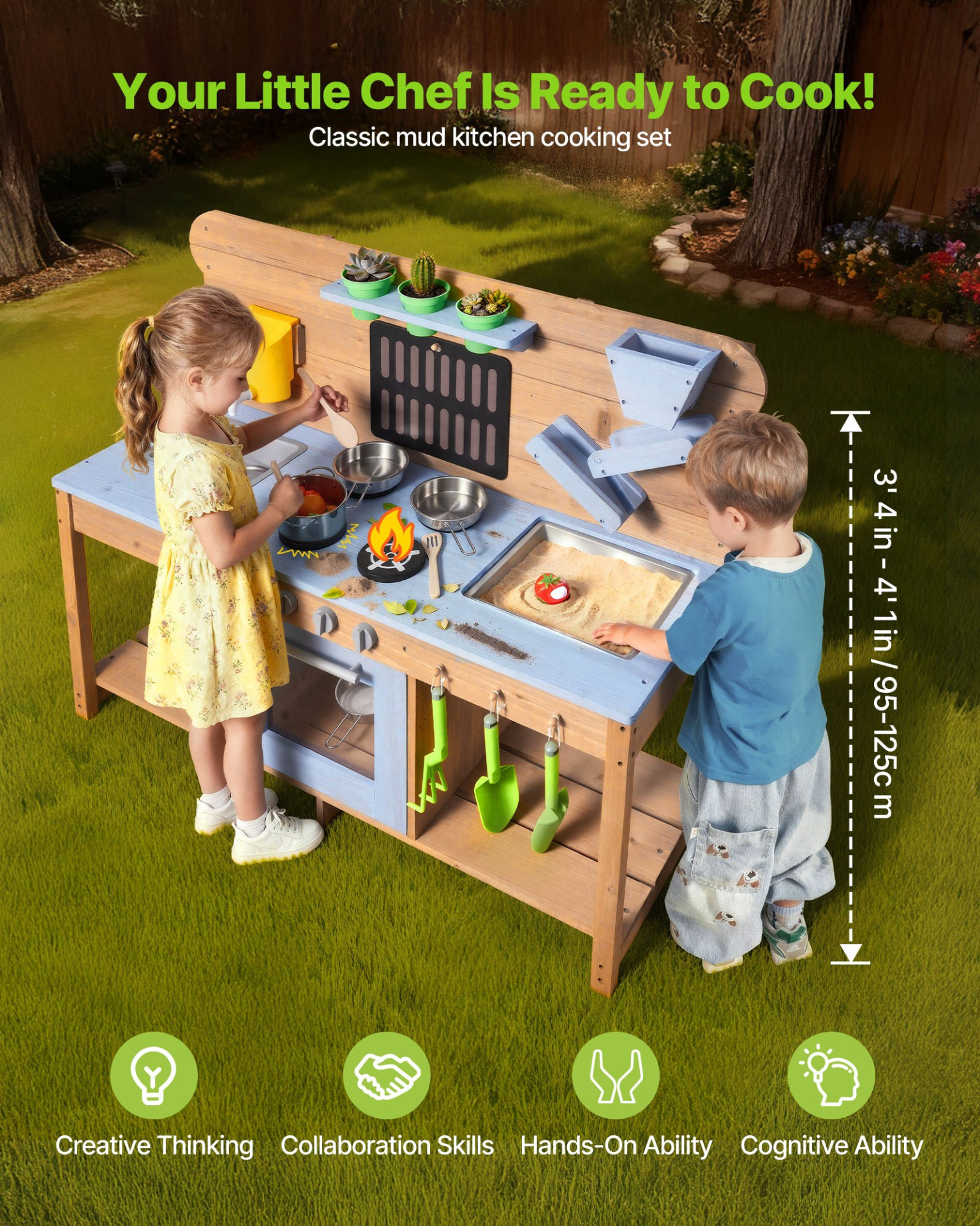 Mud Kitchen, Outdoor Mud Kitchen for Kids, Play with Water and Sand | eBay