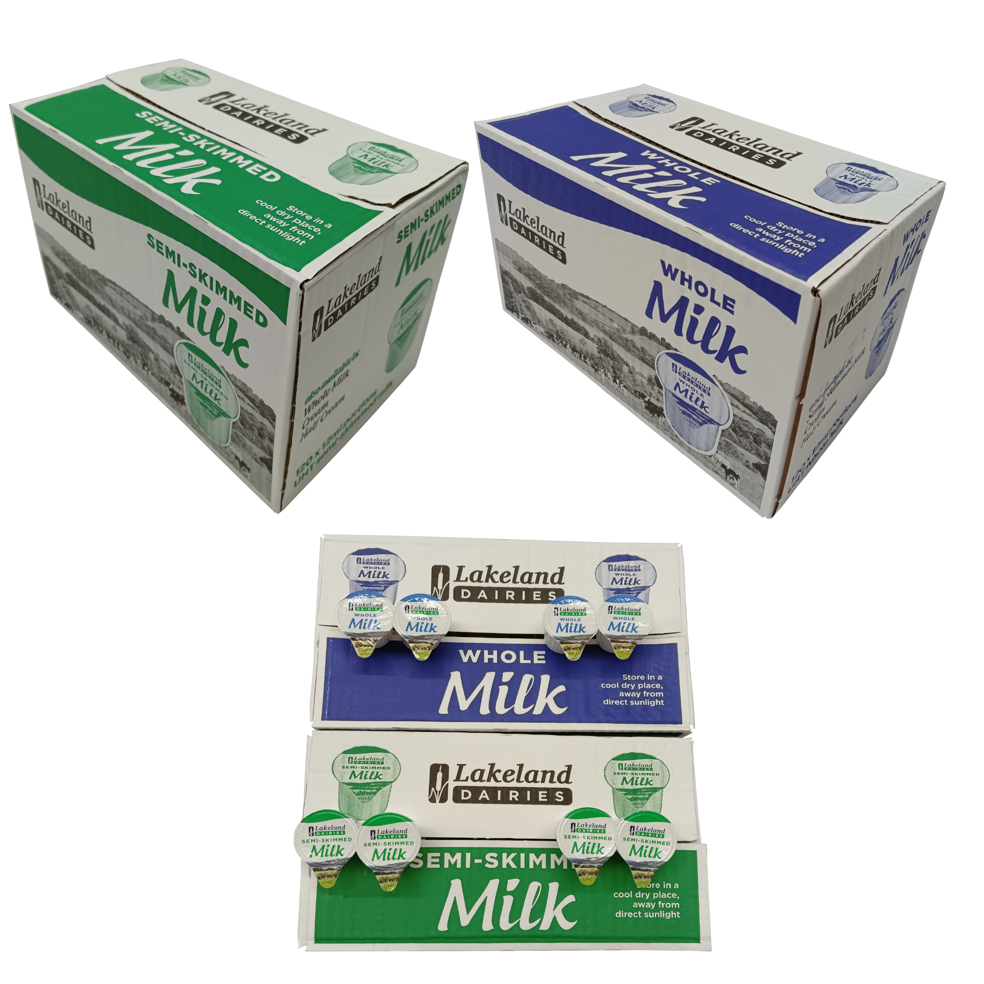 Lakeland UHT Milk Pots 12ml - 120 Semi Skimmed & Whole Jiggers, Natural ...