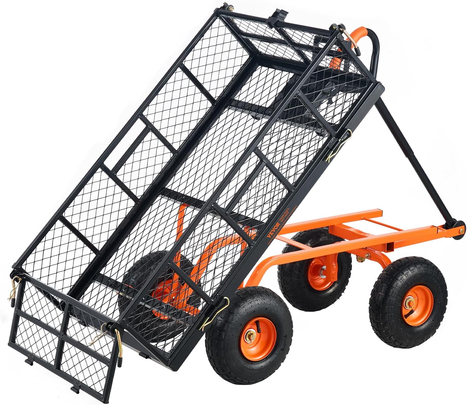 Dump Cart, Metal Garden Cart, Easy Assemble Frame, 400 lbs Capacity, 10 ...