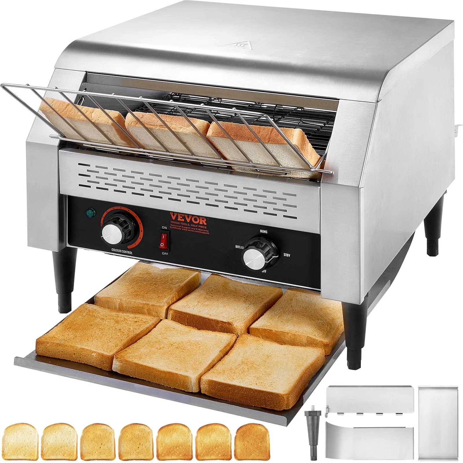 Commercial Conveyor Toaster 450 Slices/Hr, Stainless Steel Electric ...